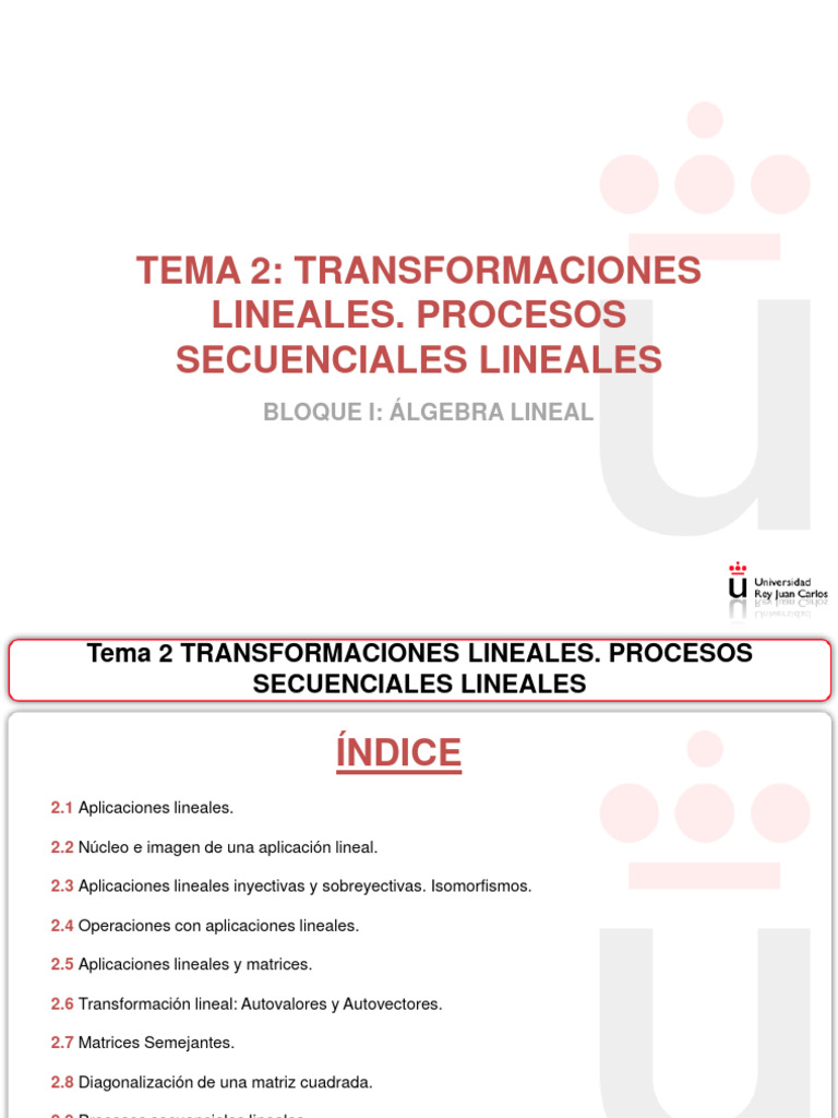 Me Tema2 | PDF | Mapa lineal | Valores propios y vectores propios