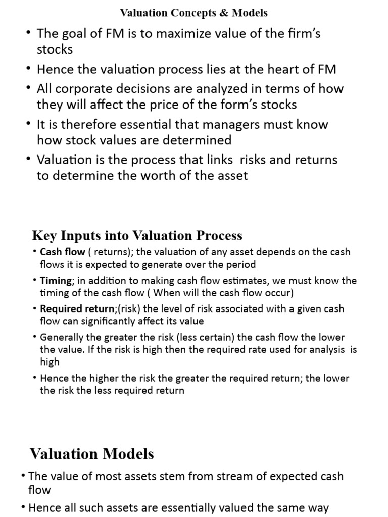 Valuation Concepts & Models | PDF | Bonds (Finance) | Stocks