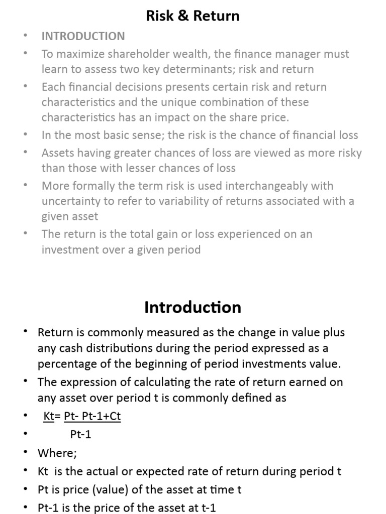 Risk and Return | PDF