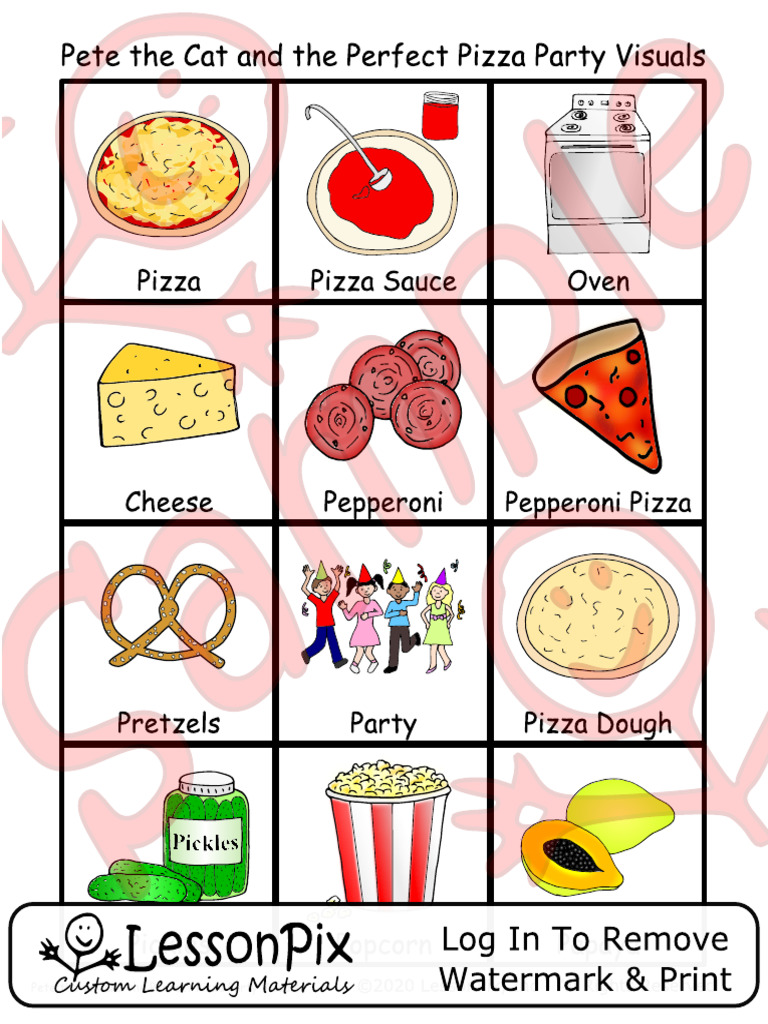 Pete+the+Cat+and+the+Perfect+Pizza+Party+Visuals Material 9338898 | PDF