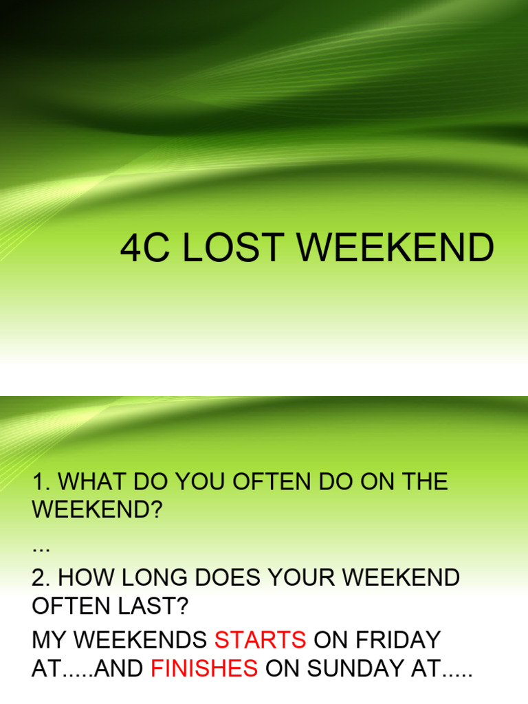 4c Lost Weekend | PDF