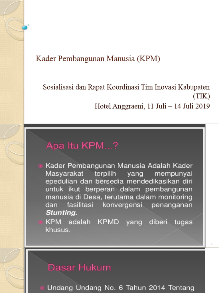 Kader Pembangunan Manusia (KPM) | PDF