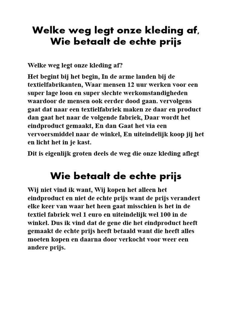 WElke Wegt Lich Kleding Af | PDF