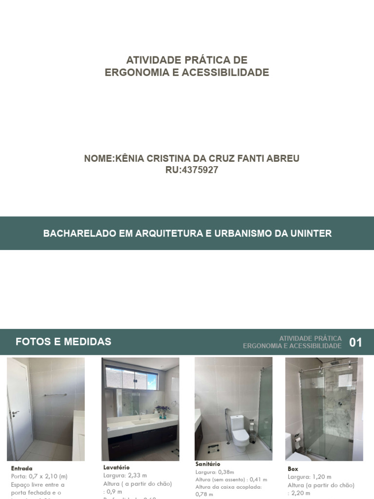 Atividade Prática Ergonomia Arquitetura Kênia Fanti Pdf Esboço