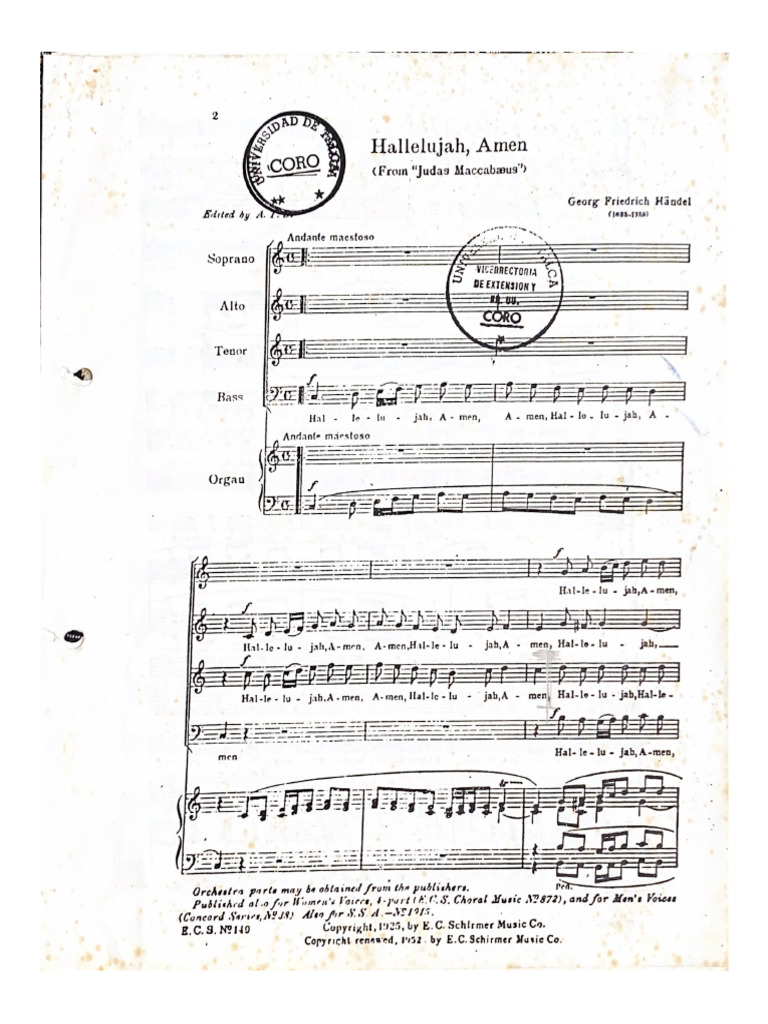Hallelujah, Amen - Handel | PDF