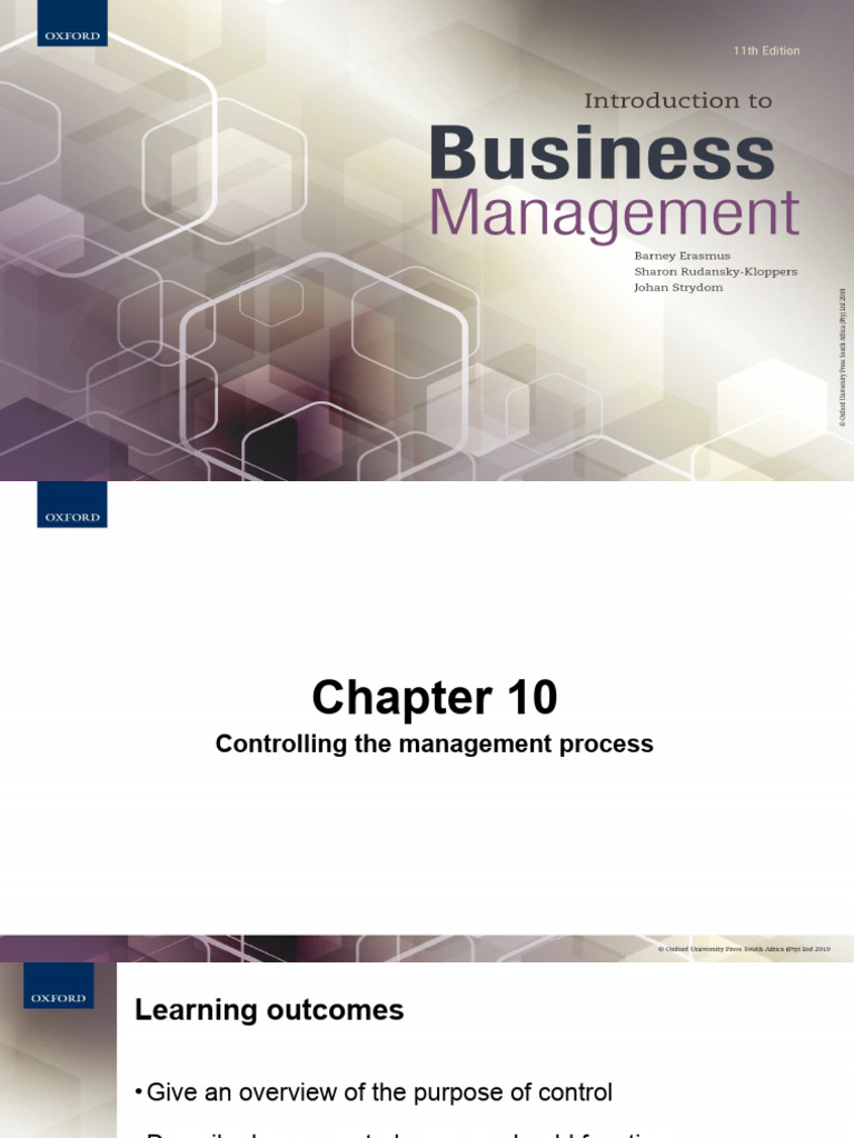 Chapter 10 - Controlling The Management Process V1 - 0 | PDF | Business