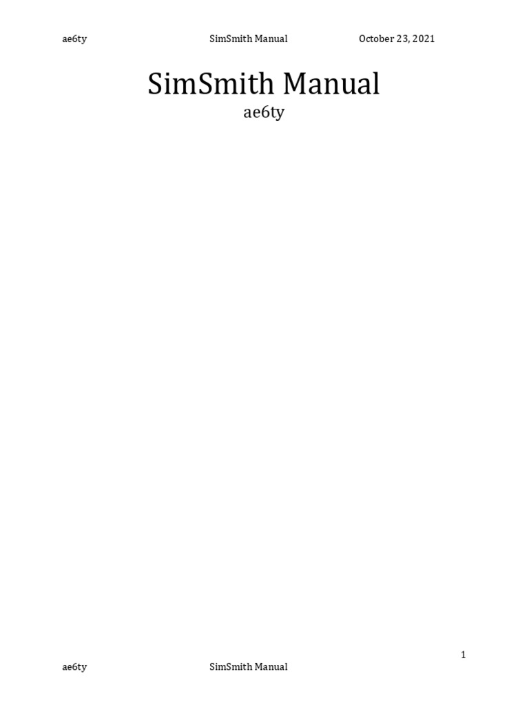 Sim Smith Manual | PDF | Computer File | Transmission Line