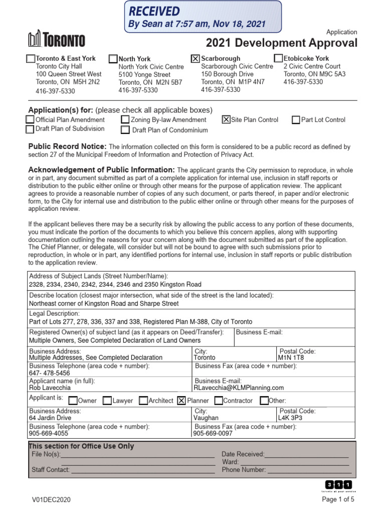 PLN - Application Form - Development Approval Application | PDF ...