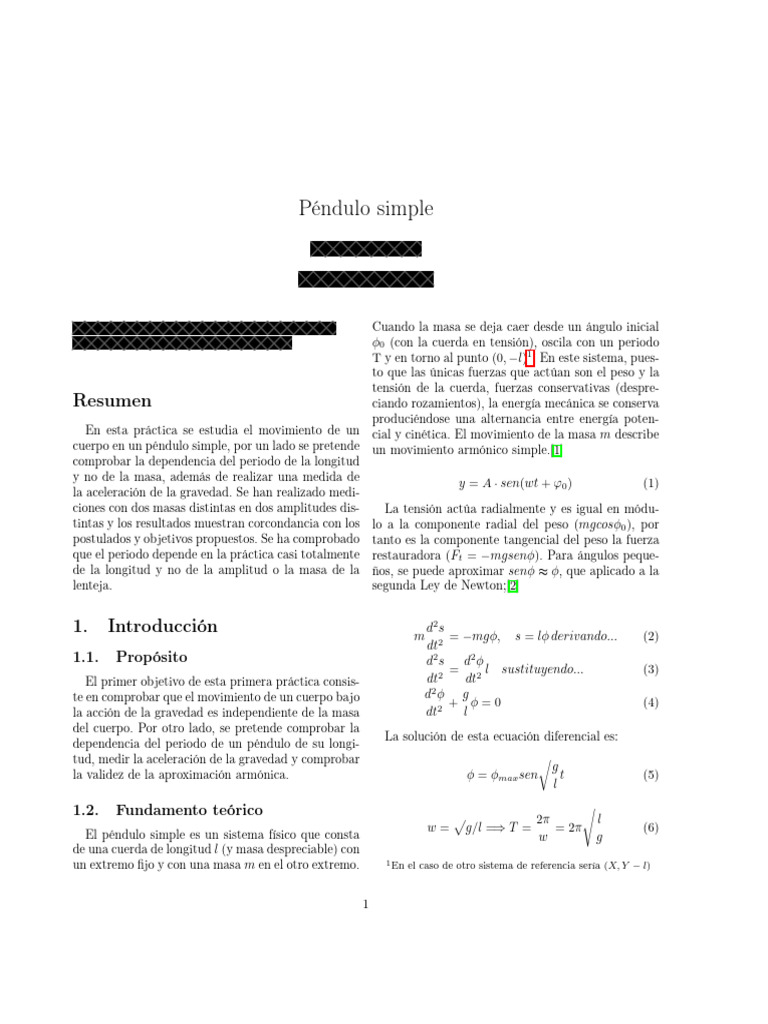 Péndulo Simple | PDF
