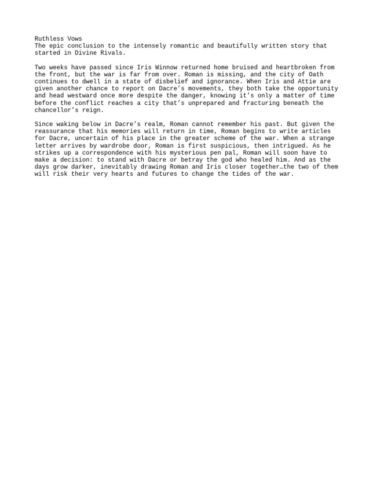 Ruthless Vows | PDF
