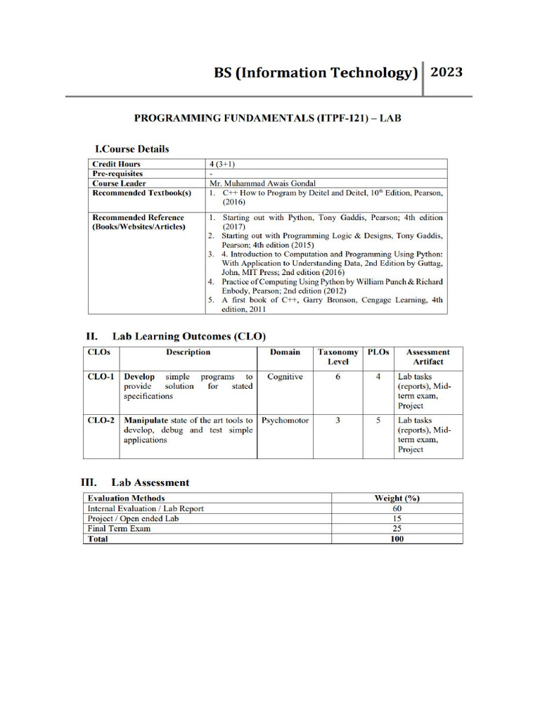 Fop Lab Pdf 