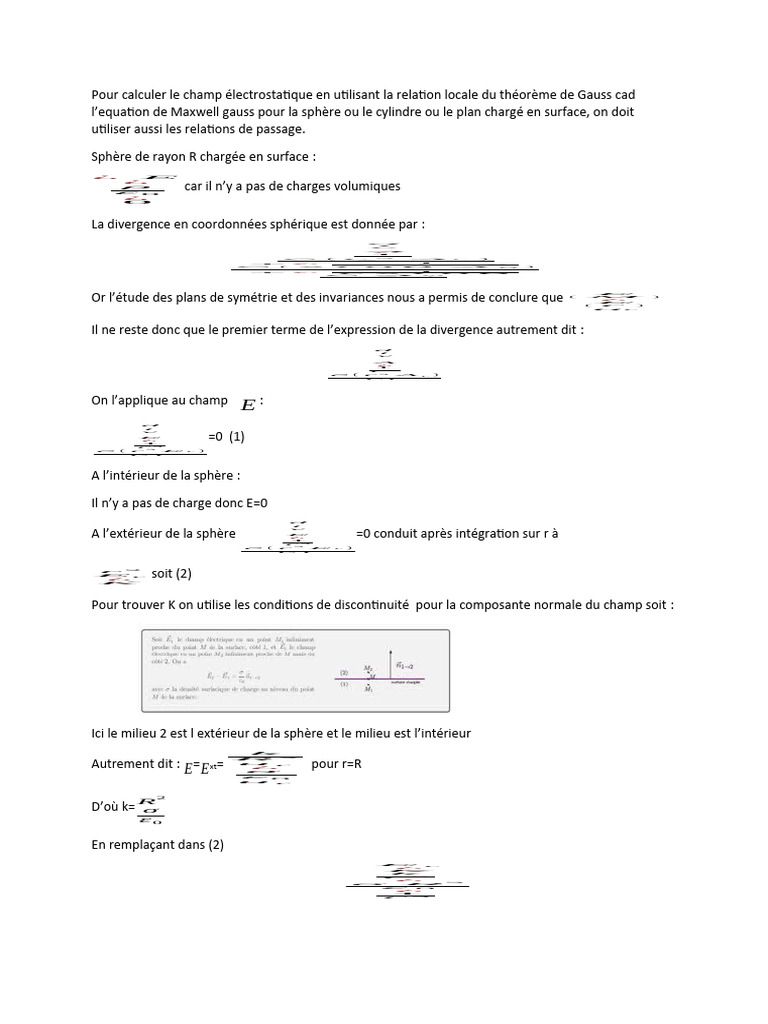 Champ électrostatique et théorème de Gauss | PDF | Divergence (analyse ...