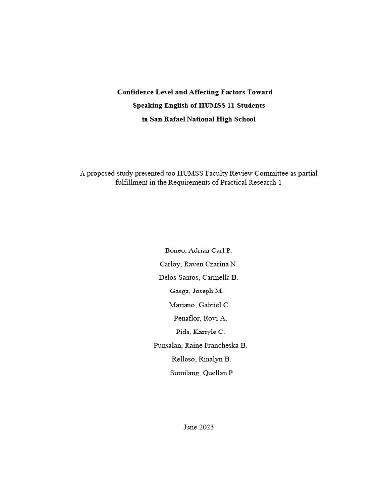 Practical Reserch 1 | PDF | Second Language Acquisition | Survey ...