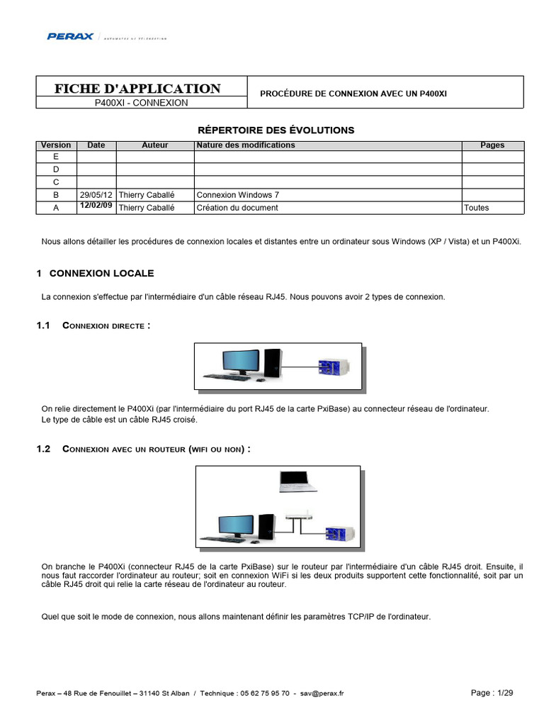 P400xi Connexion | PDF