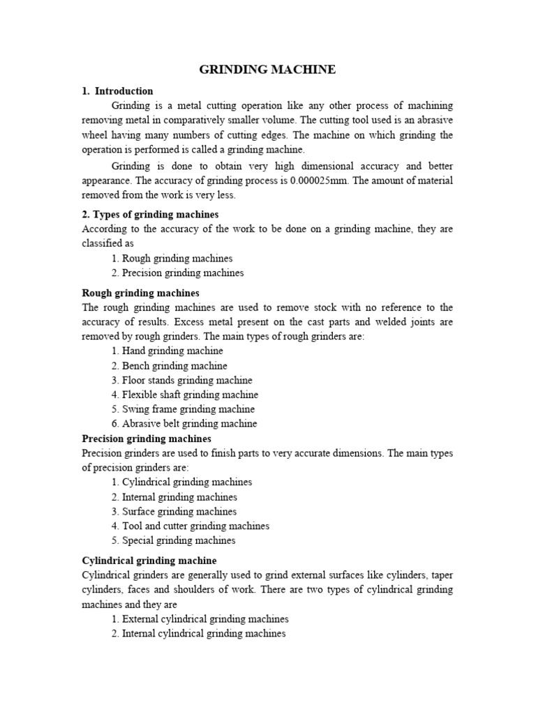 GRINDING | PDF | Grinding (Abrasive Cutting) | Abrasive