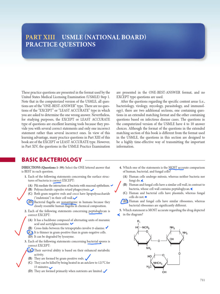 Review General & USMLE Microbiology MCQs | PDF | Bacteria ...