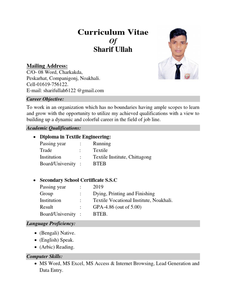 CV of SHARIF | PDF