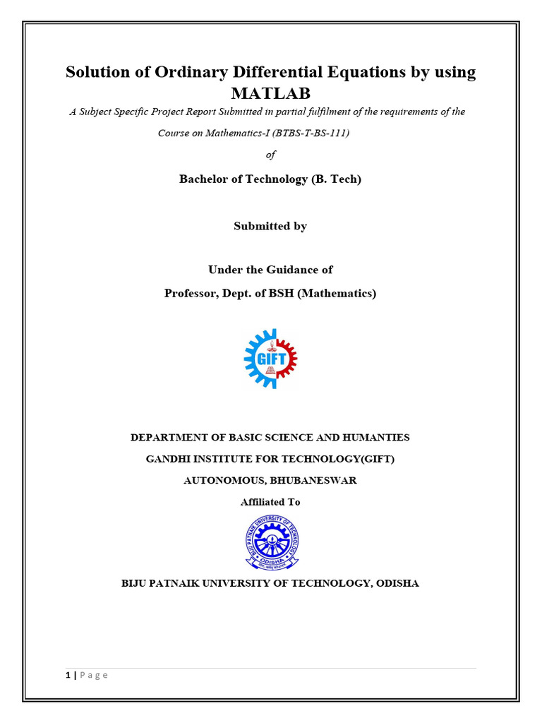 Aditya | PDF | Matlab | Mathematics