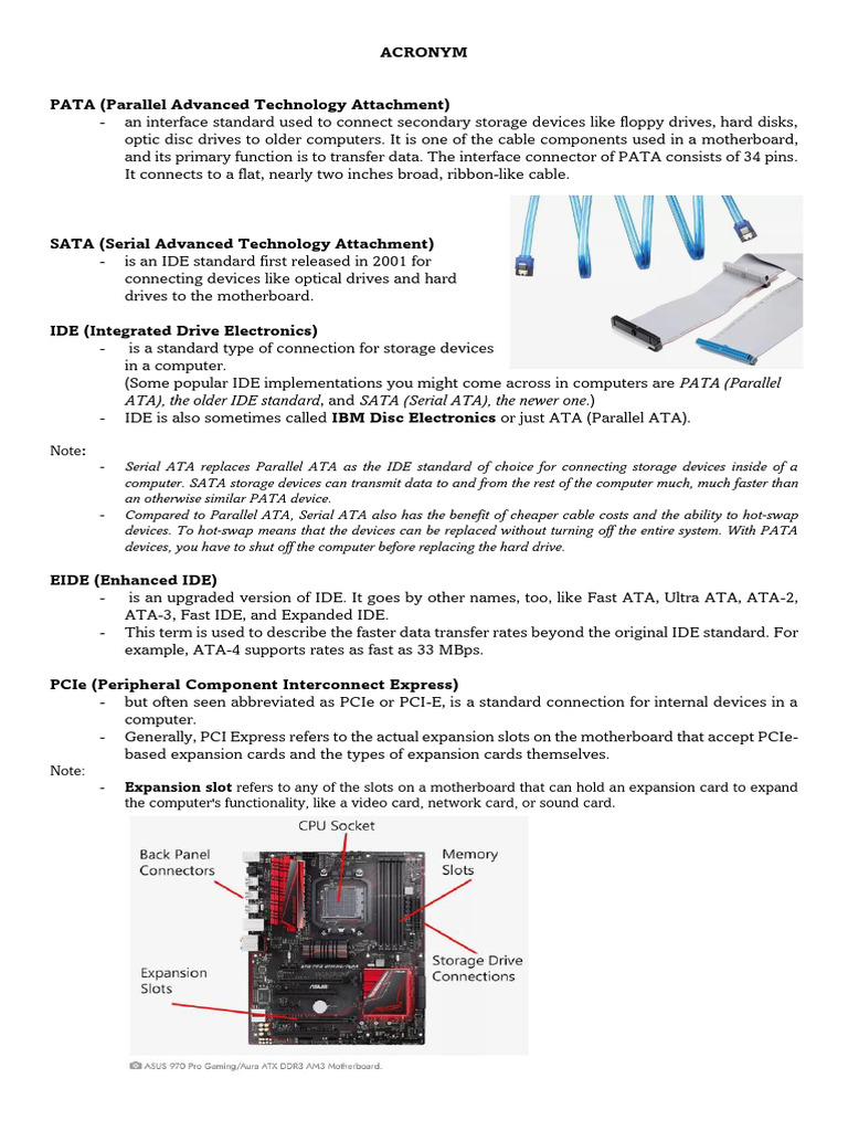 Acronym PATA (Parallel Advanced Technology Attachment) | PDF