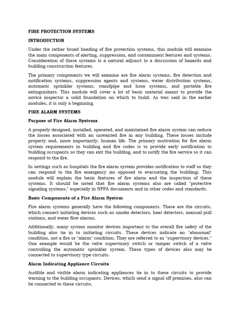 Fire Protection Systems | PDF | Fire Safety | Fire Sprinkler System
