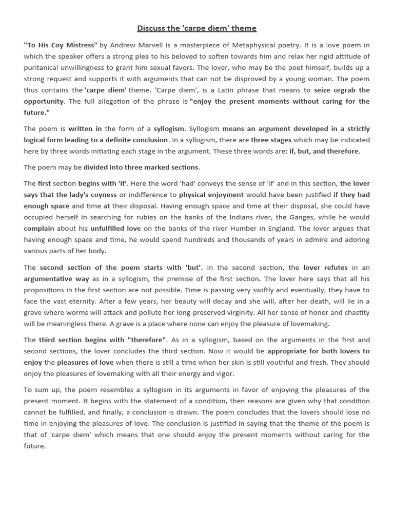 Carpe Diem Theme | PDF | Logic