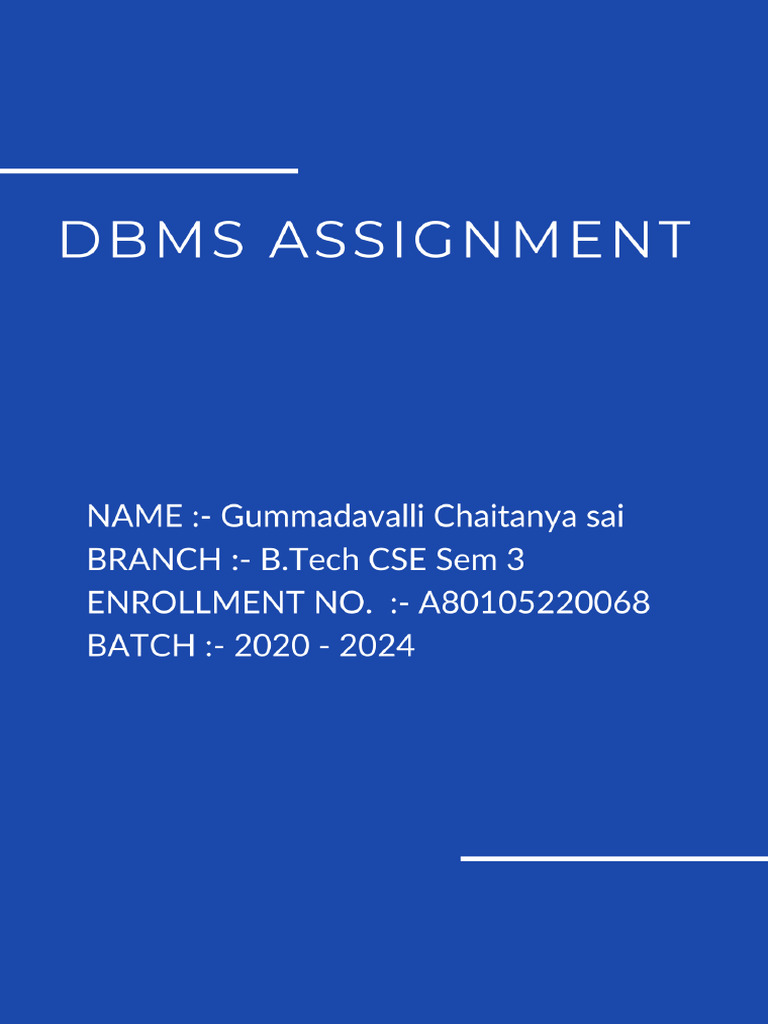DBMS Lab | PDF