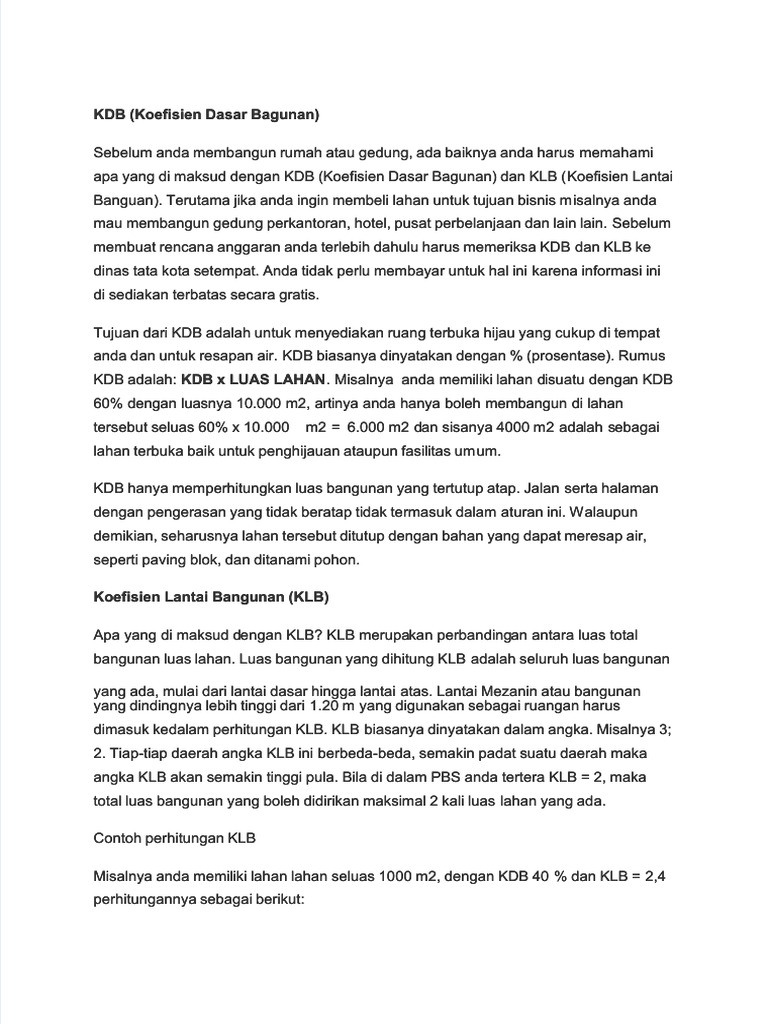 PDF Cara Hitung KDB KLB - Compress | PDF