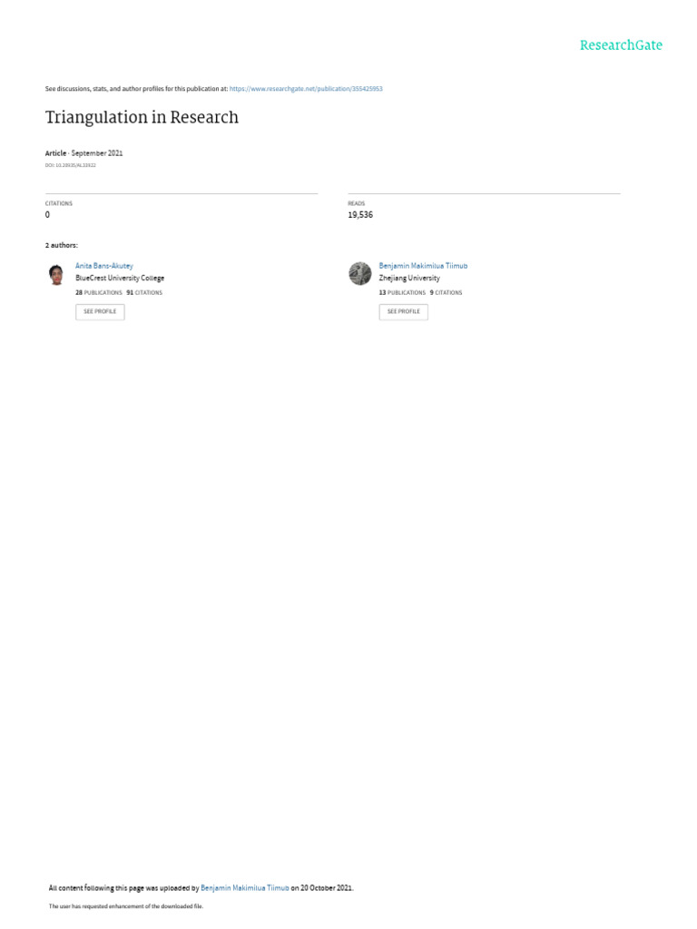 Triangulation | PDF | Validity (Statistics) | Qualitative Research