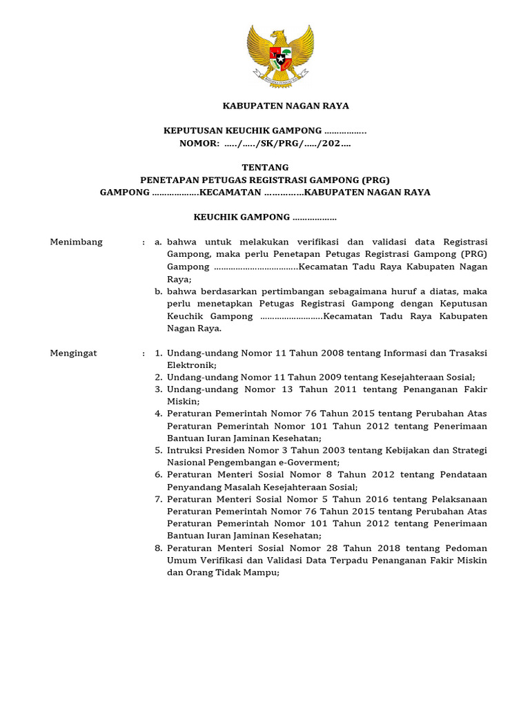 Contoh SK Petugas PRG | PDF