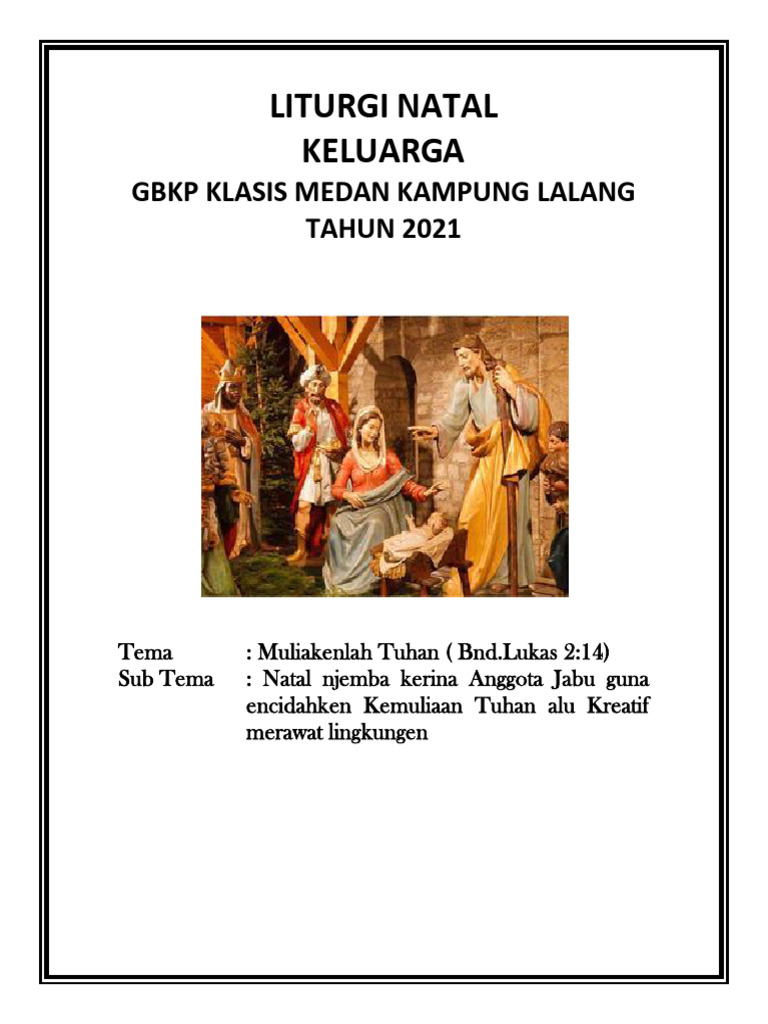Liturgi Natal Keluarga GBKP | PDF | Agama & Spiritualitas