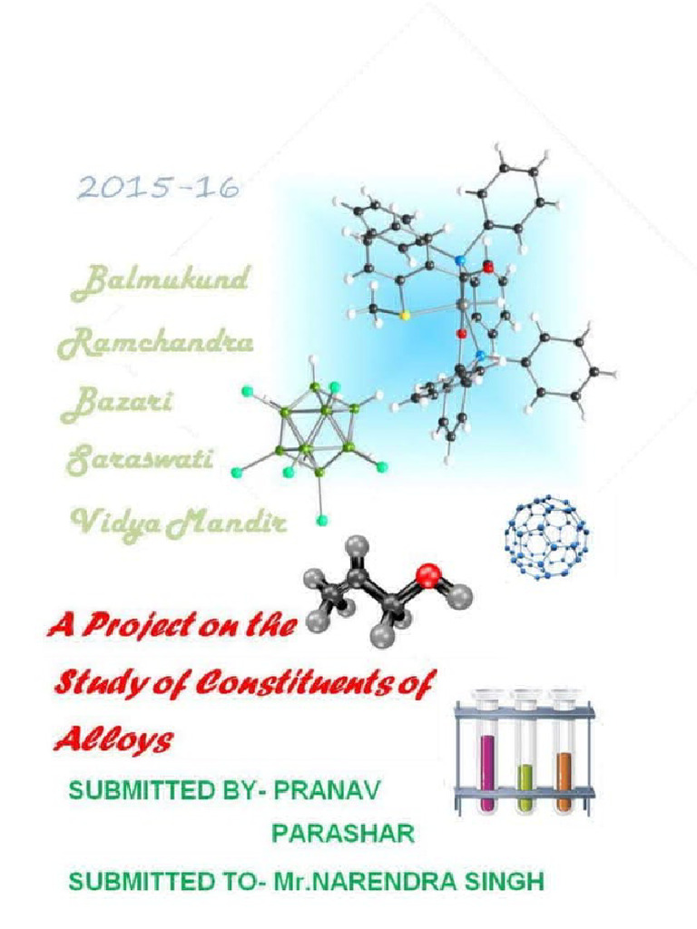 Chemistry Project On Study of Constituents of Alloys | PDF