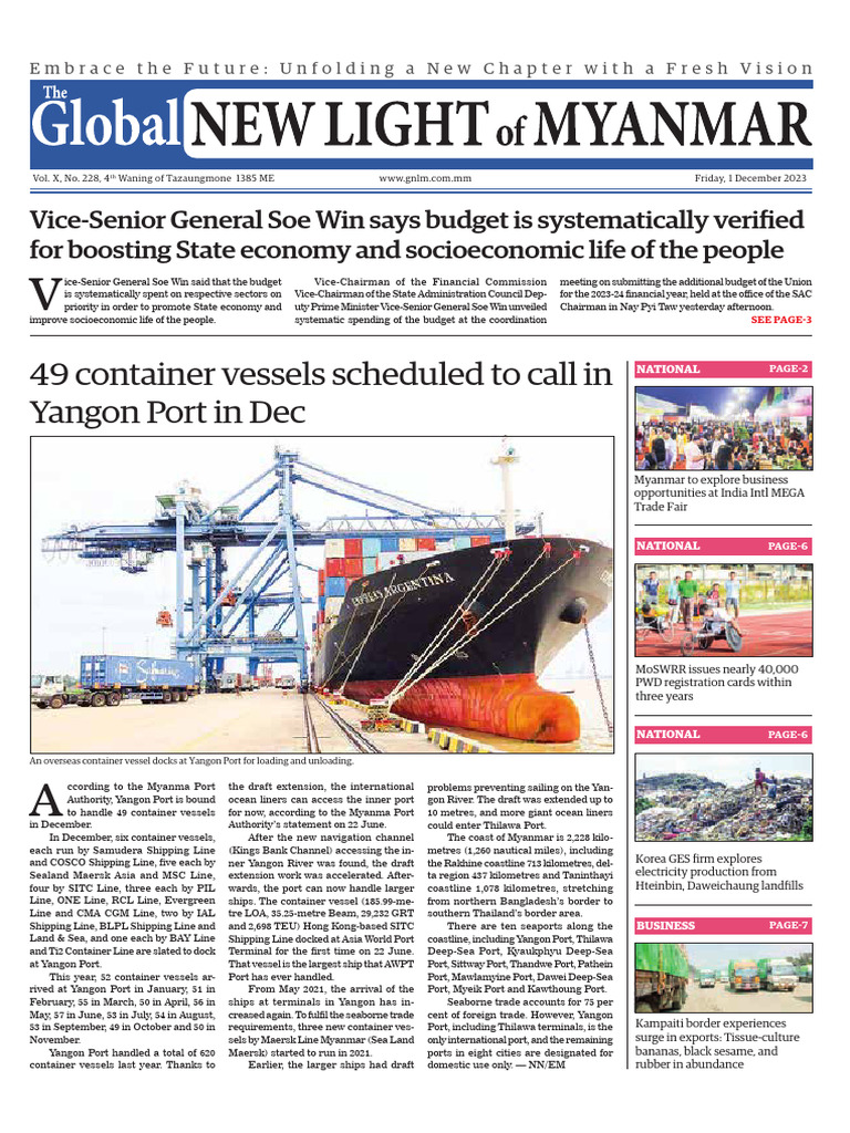 GNLM 2023-12-01 | PDF | Myanmar | Port