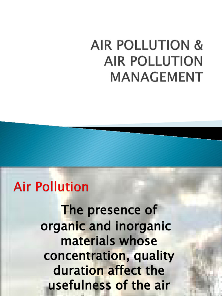 Air Pollution and Air Pollution Management | PDF | Atmosphere Of Earth ...