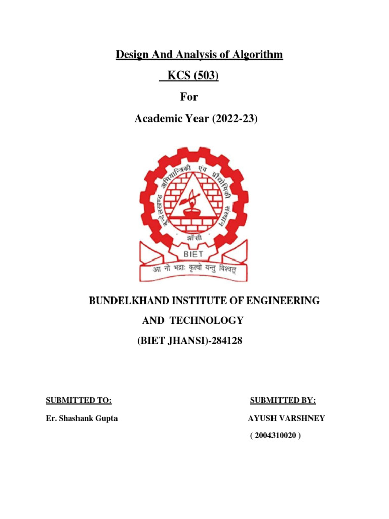 AYush DAA LAB | PDF | Namespace | Algorithms AYush DAA LAB | PDF | Namespace | Algorithms