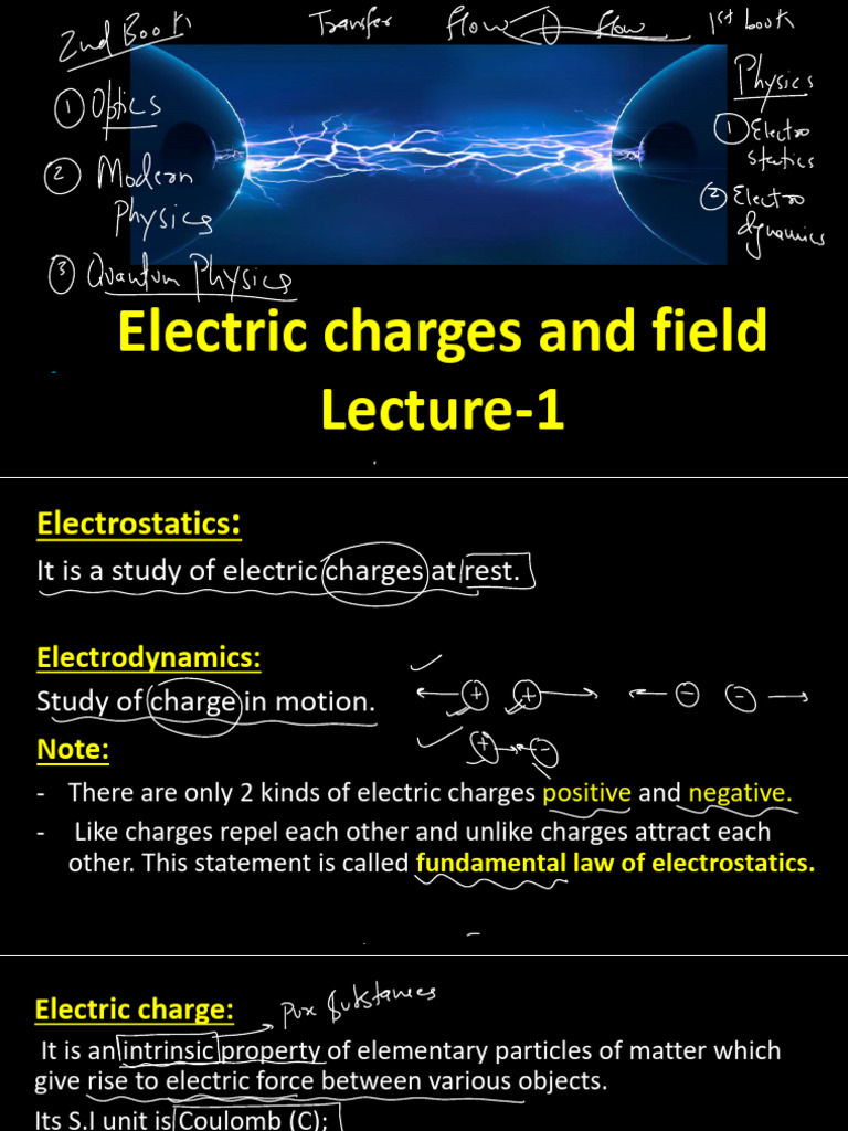 Electric Charges and Fields l1 Physics Class 12 Cbse by Ashu Sir | PDF | Technology & Engineering
