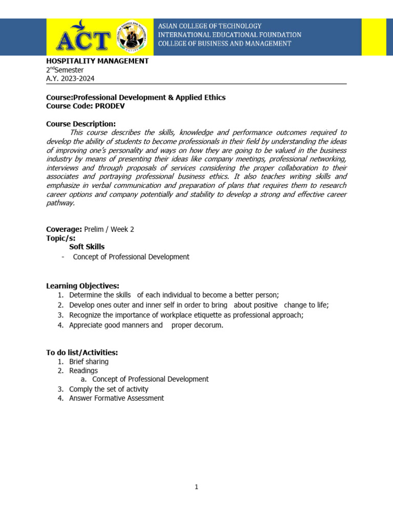 W2 PRODEV Module | PDF