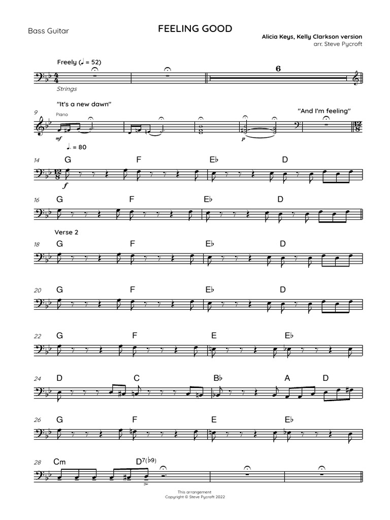 Bass Guitar - Feeling Good | PDF