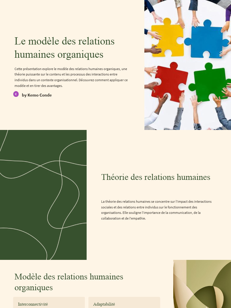 Le Modele Des Relations Humaines Organiques | PDF | Auto-organisation