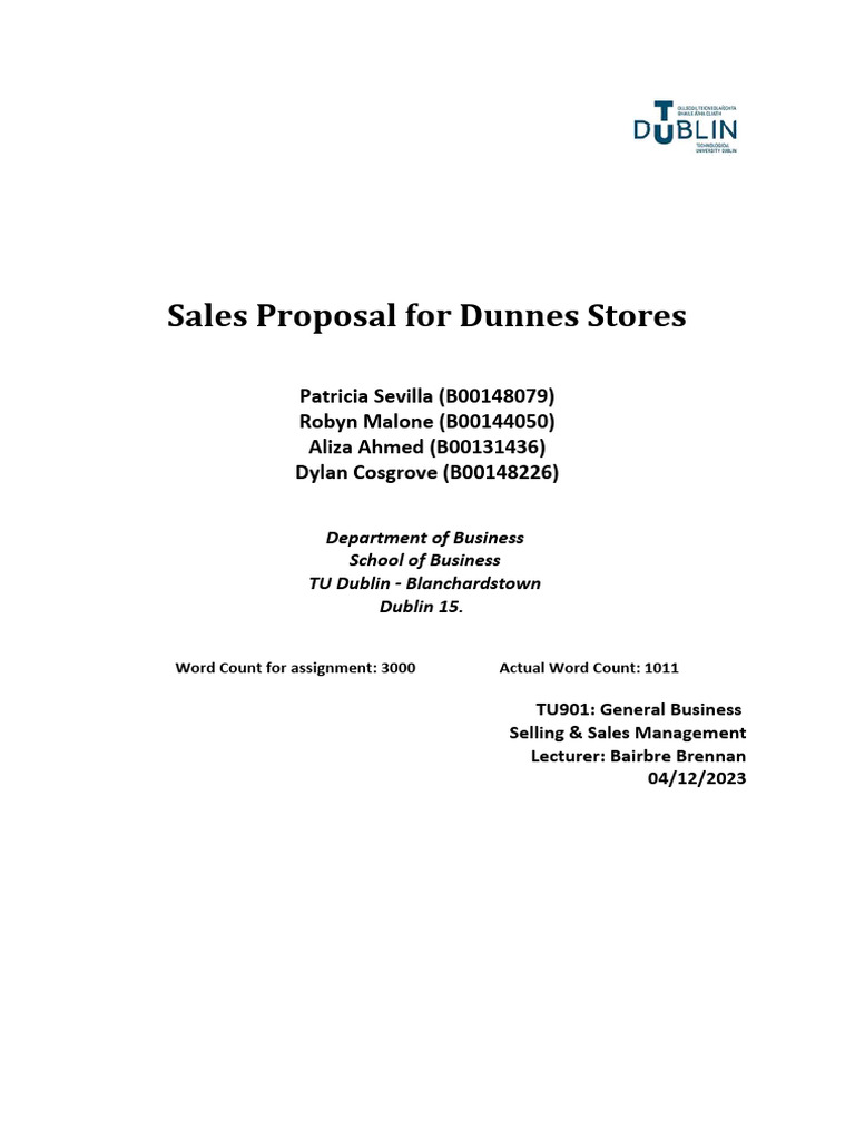 Dunnes Stores Meal Proposal Overview | PDF | Cost Of Living | Retail