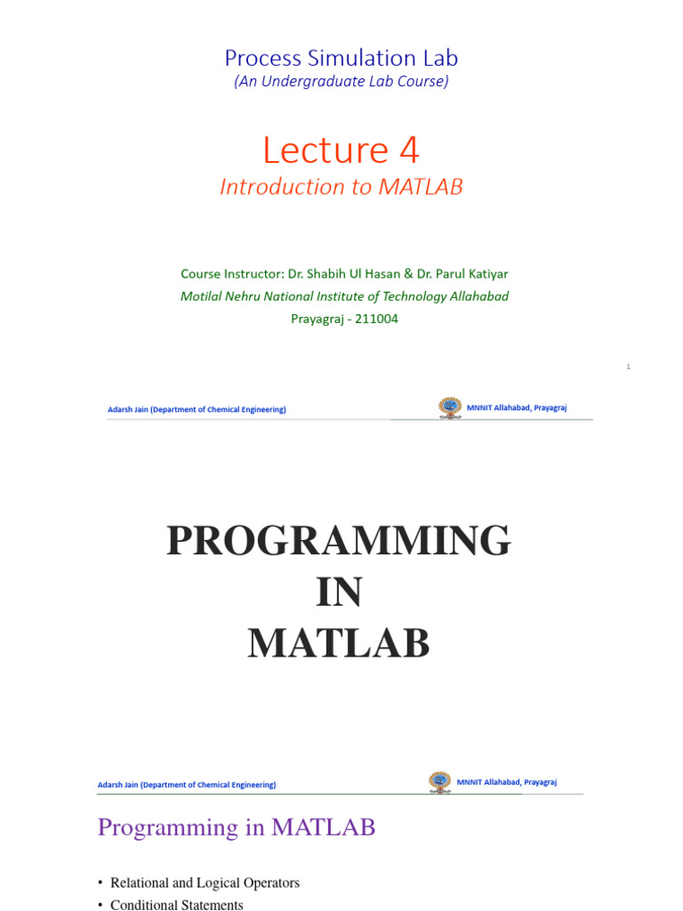 Matlab Lecture 4 | Download Free PDF | Logic | Computer Programming