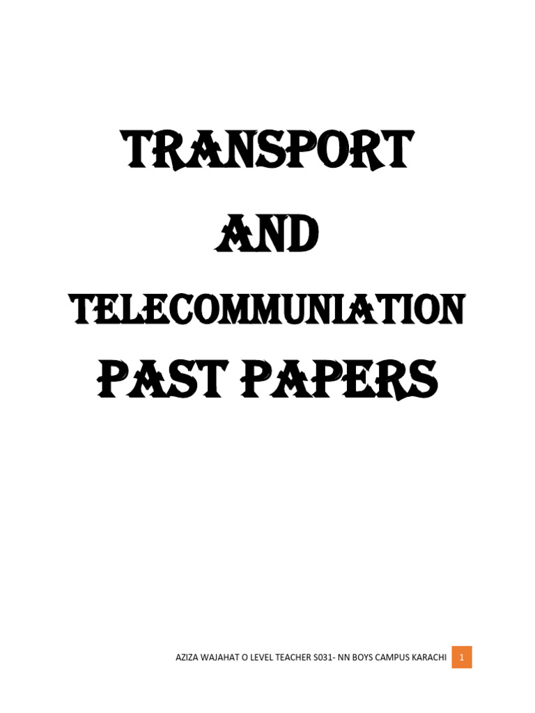 Transport and Telecommunication Past Papers | PDF | Karachi | Pakistan