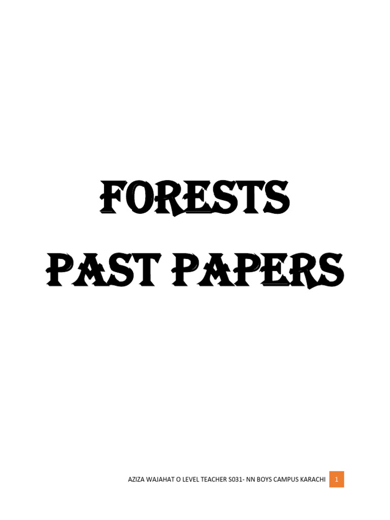 Forest Past Papers | PDF