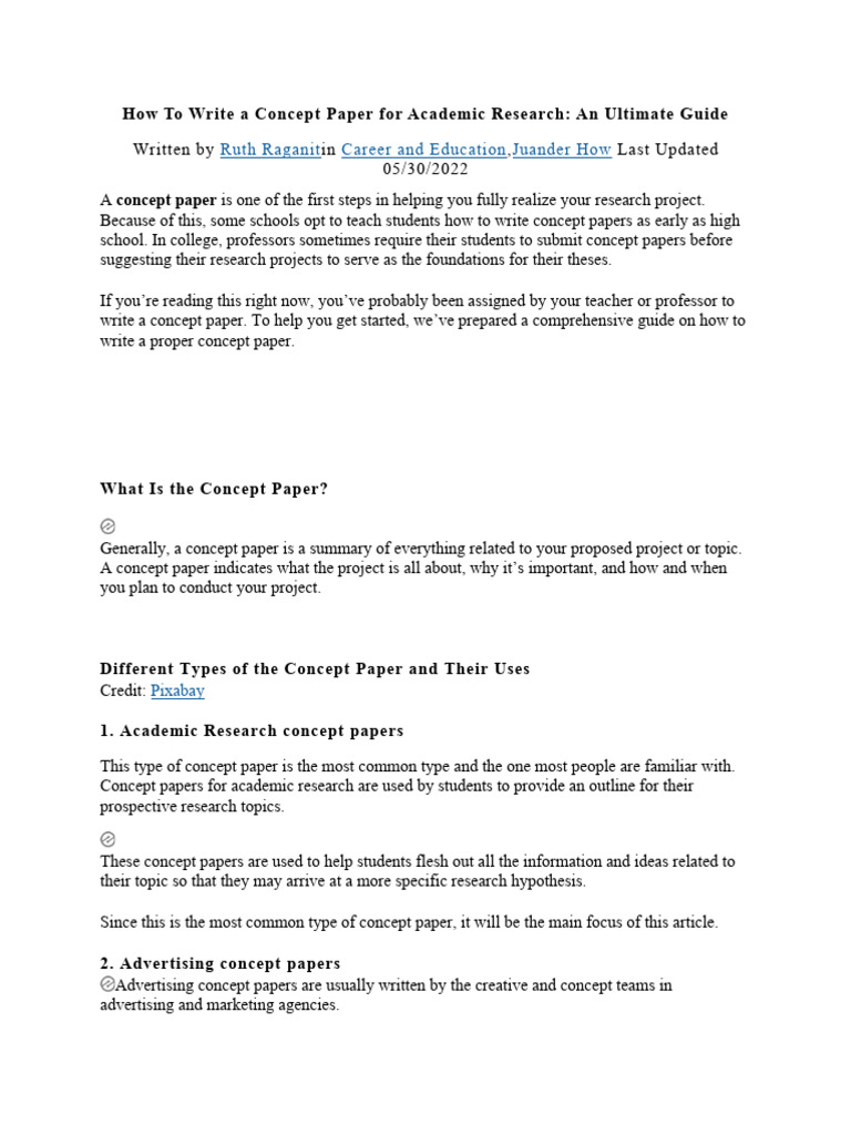 How To Write A Concept Paper For Academic Research | PDF | Citation ...