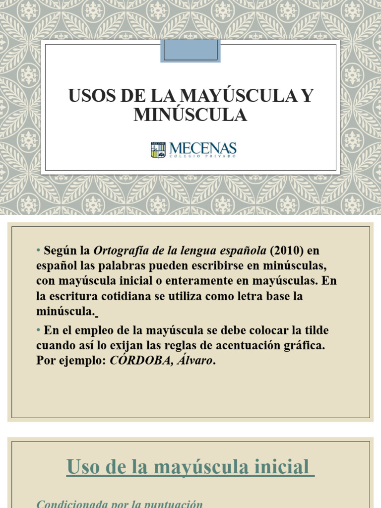Usos de La Mayúscula y Minúscula | PDF | Caso de carta