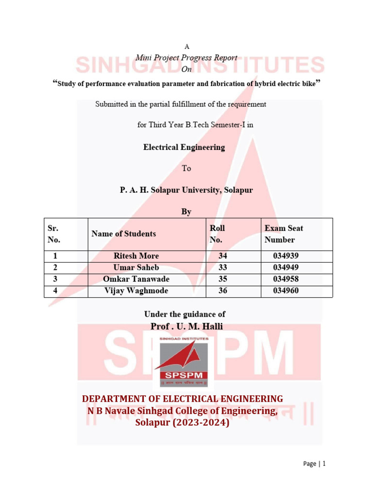 Mini Project Report Vijay 6 (3) Final 2 PDF | PDF | Hybrid Electric Vehicle | Engines