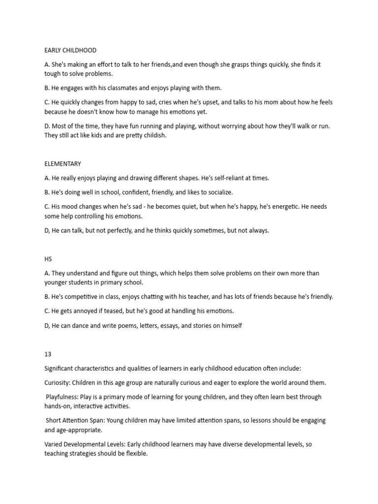 FS 1 Answer 1 | PDF | Teachers | Learning