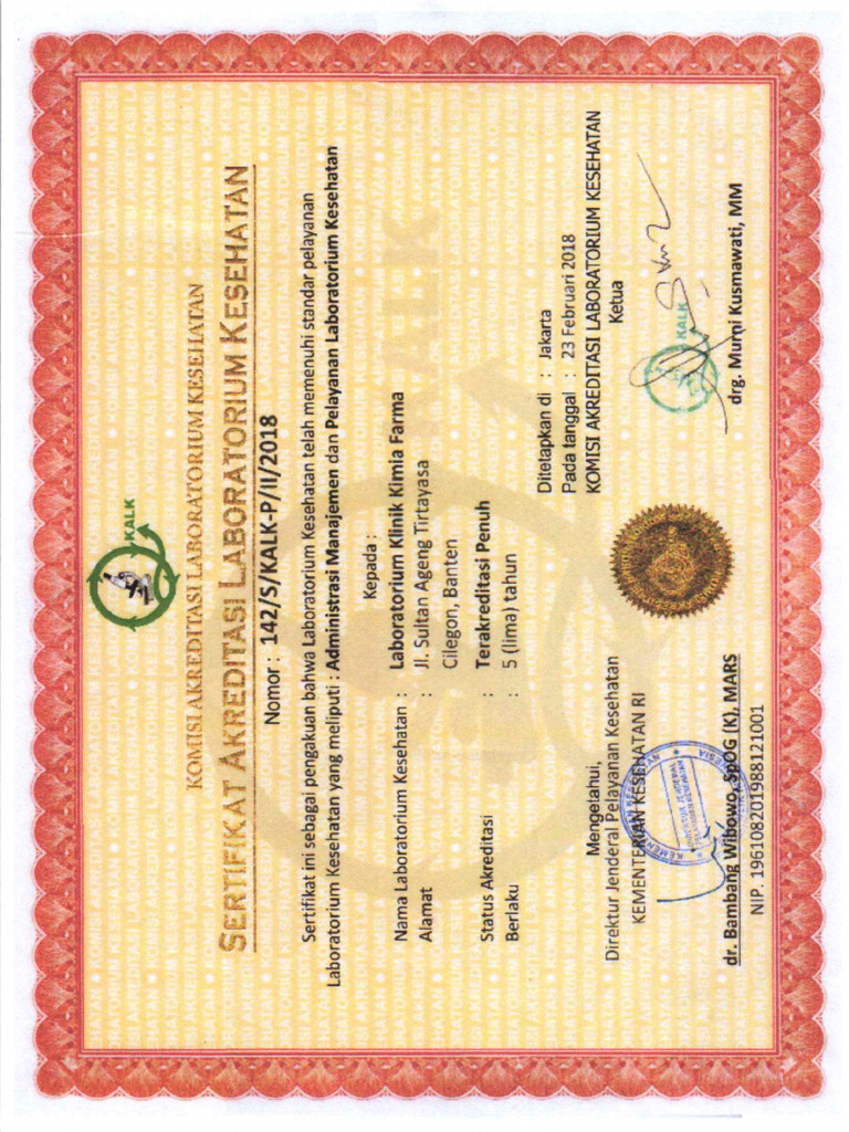 Sertifikat Laboratorium | PDF