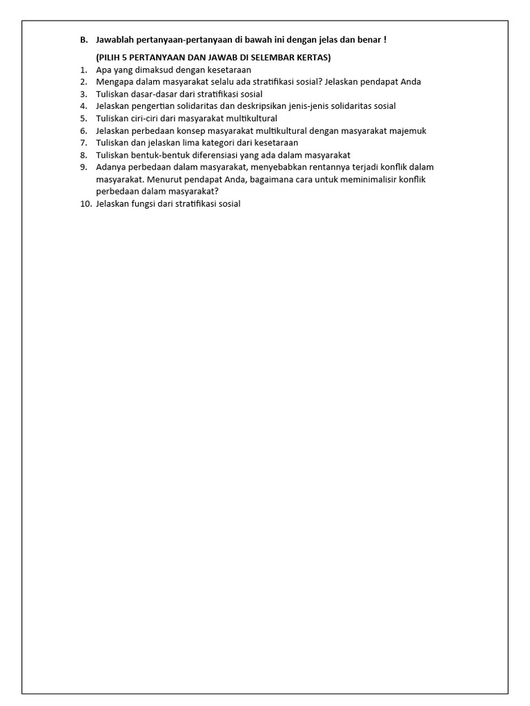 Latihan Soal Essay Kelas Xi | PDF