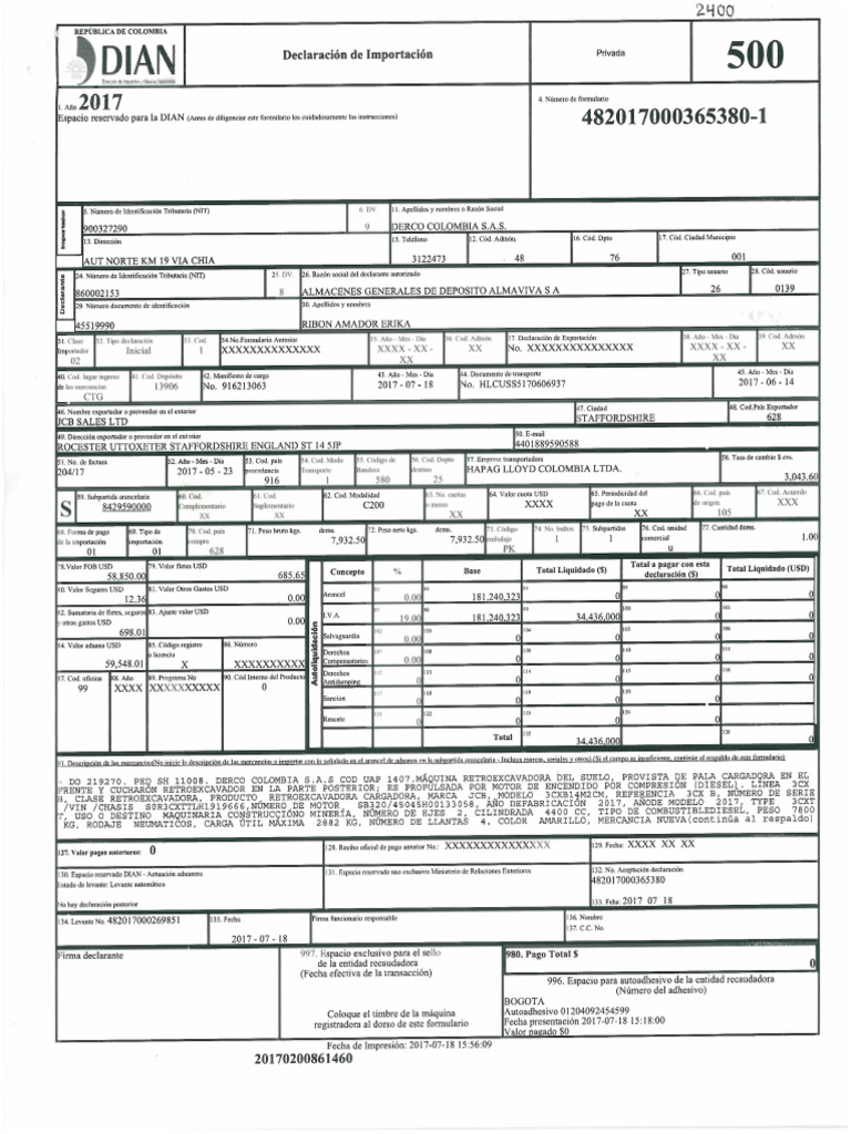 Manifiesto Aduana | PDF