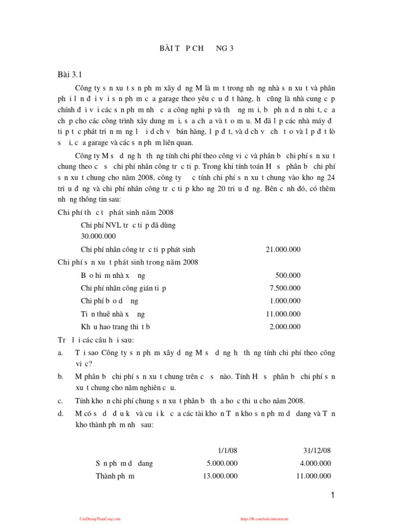 Ke-Toan-Quan-Tri - Le-Tra-My - BT - Chapter03 - (Cuuduongthancong - Com) | PDF